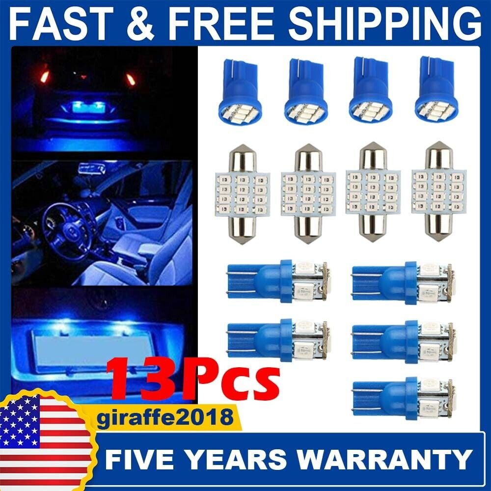 13Pc Ice Blue Interior LED Light Bulb Kit Pack for 2001-2004 Toyota ...
