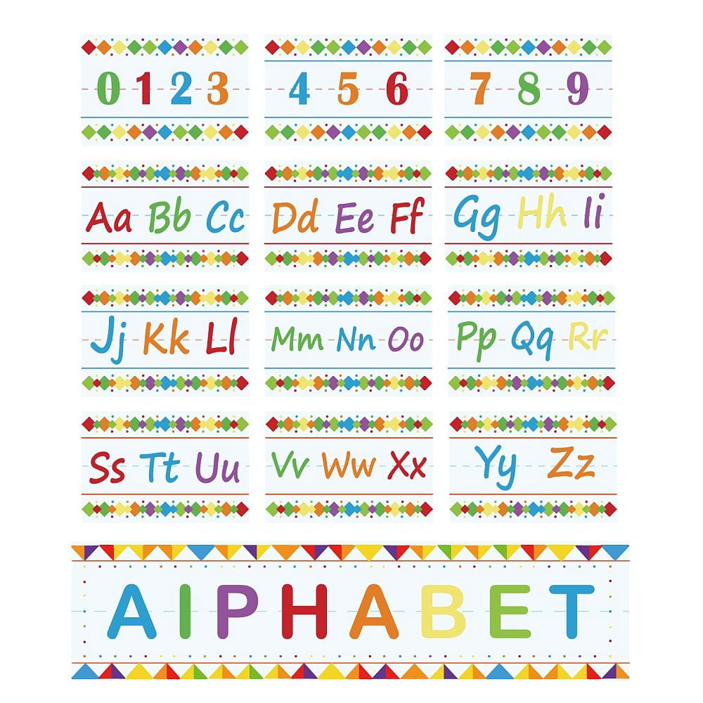 13Pcs Alphabet Banner Posters Number Wall Decoration Bulletin Board ...