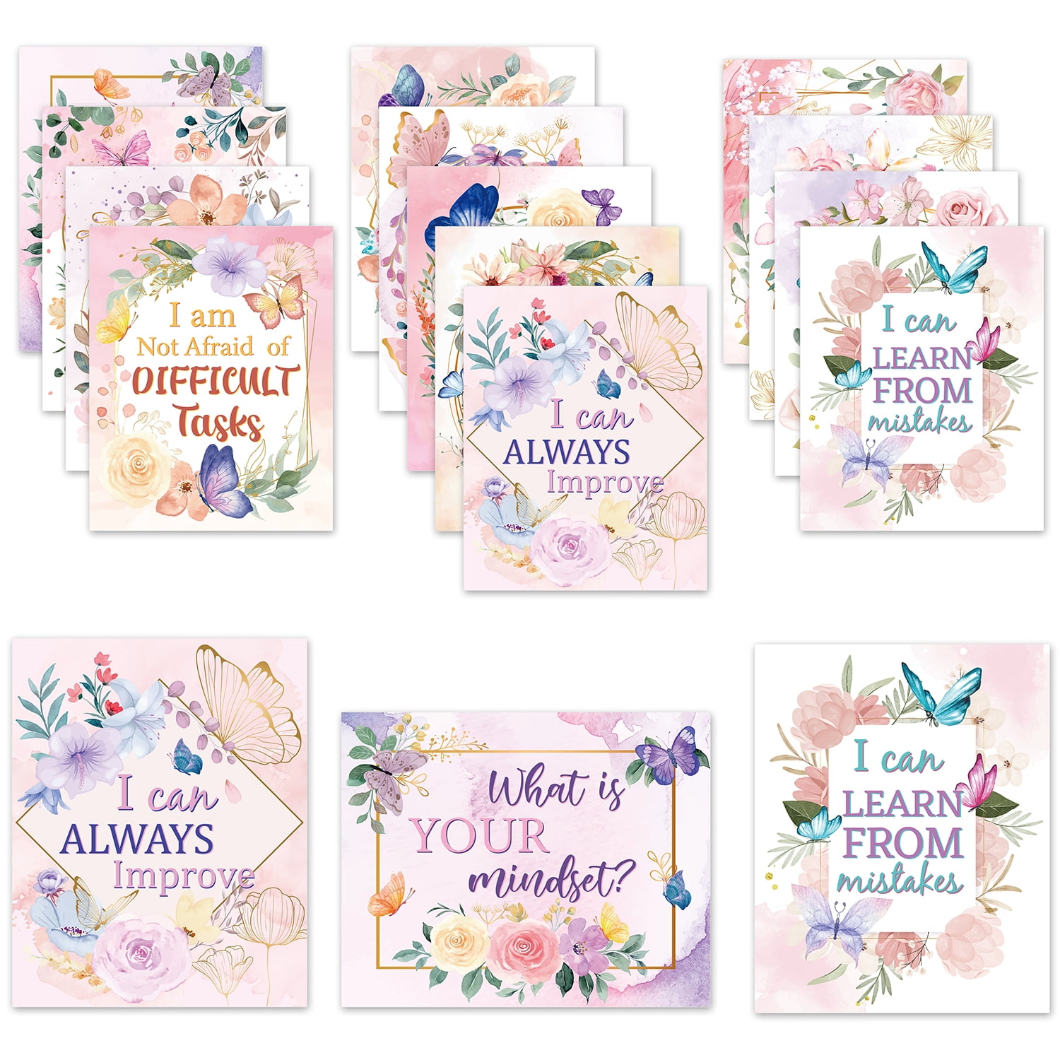 13Pcs Butterfly Posters Watercolour Encouragement Theme Posters for ...
