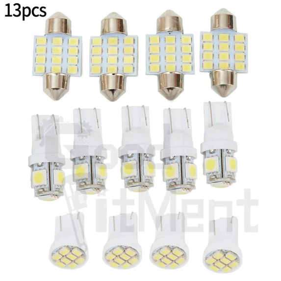 13Pcs Car Accessories Interior Led Lights For Dome License Plate Lamp ...