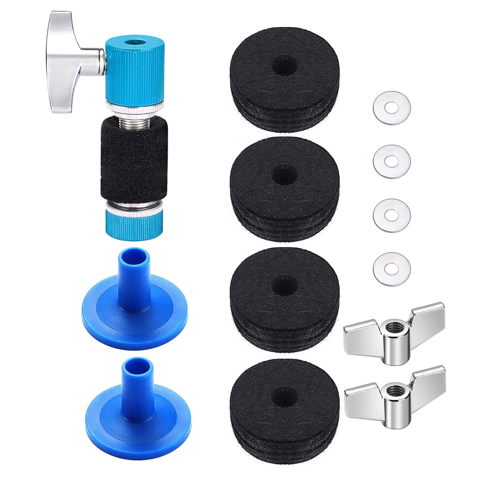 13Pcs Drum Cymbals Felt Pads Nonslip Felt Set Include Wing Nut ...