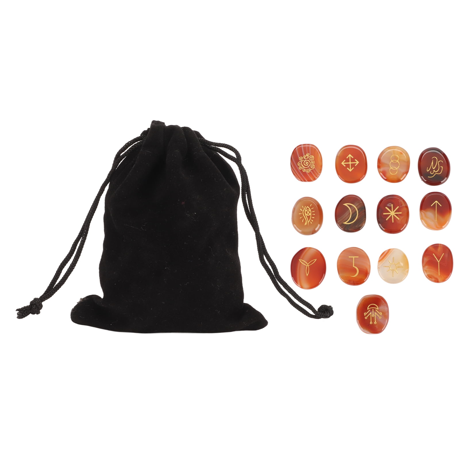 13Pcs Energy Stone Mind Soothing Stones Set with Symbol for Healing ...