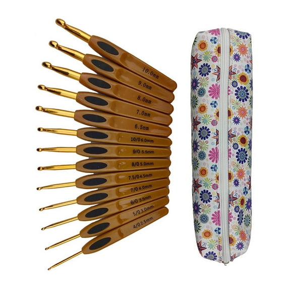 13Pcs Ergonomic Handle Crochet Hook for Knitting Weaving Craft 2.5mm ...