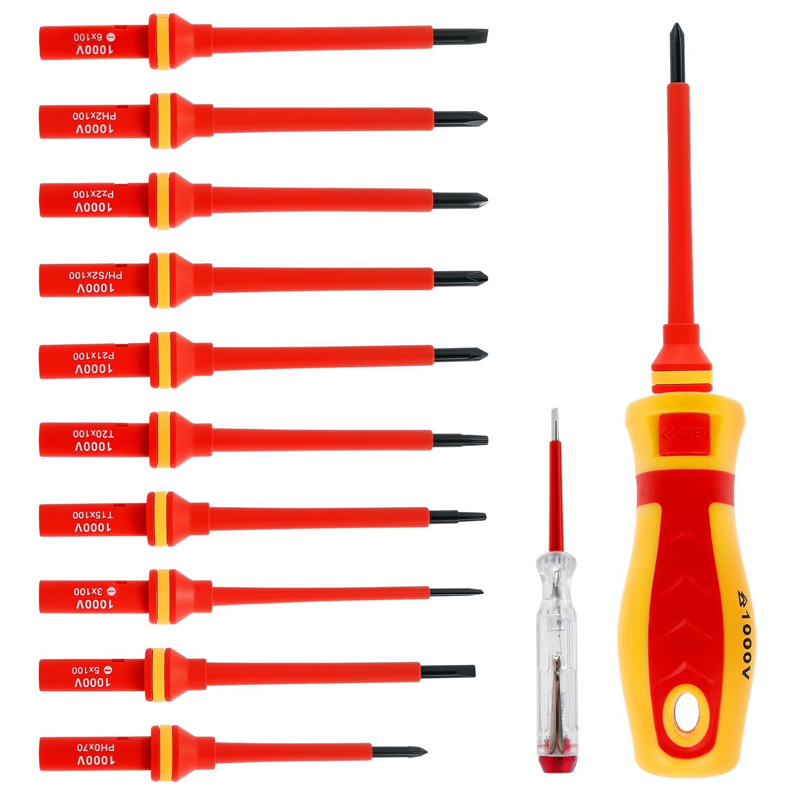 13Pcs Insulated Screwdriver Set Plastic Screwdriver Tool Replaceable ...