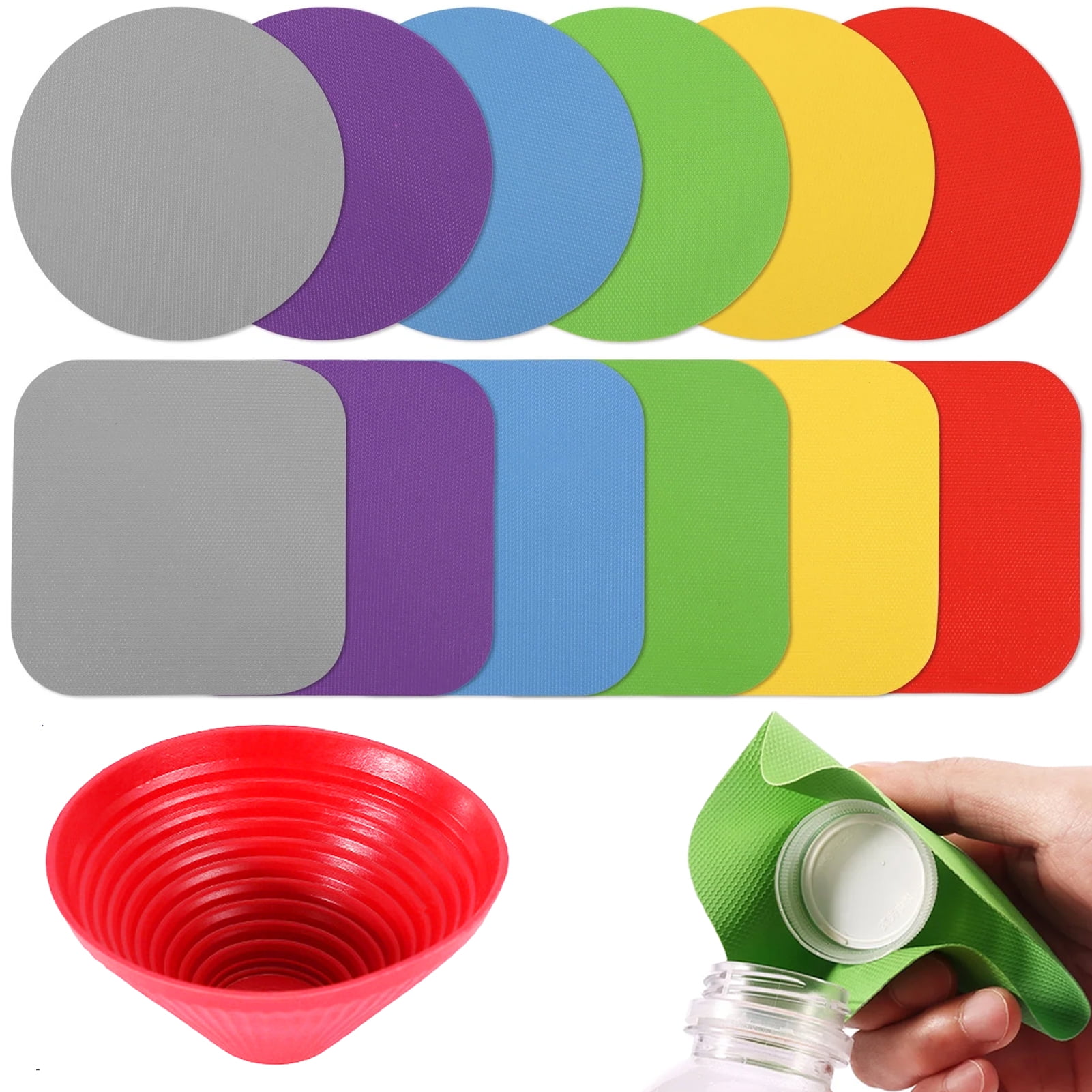 "GMZW 13Pcs Jar Gripper Pads, Rubber Jar Lid Openers, Non-Slip Round ...