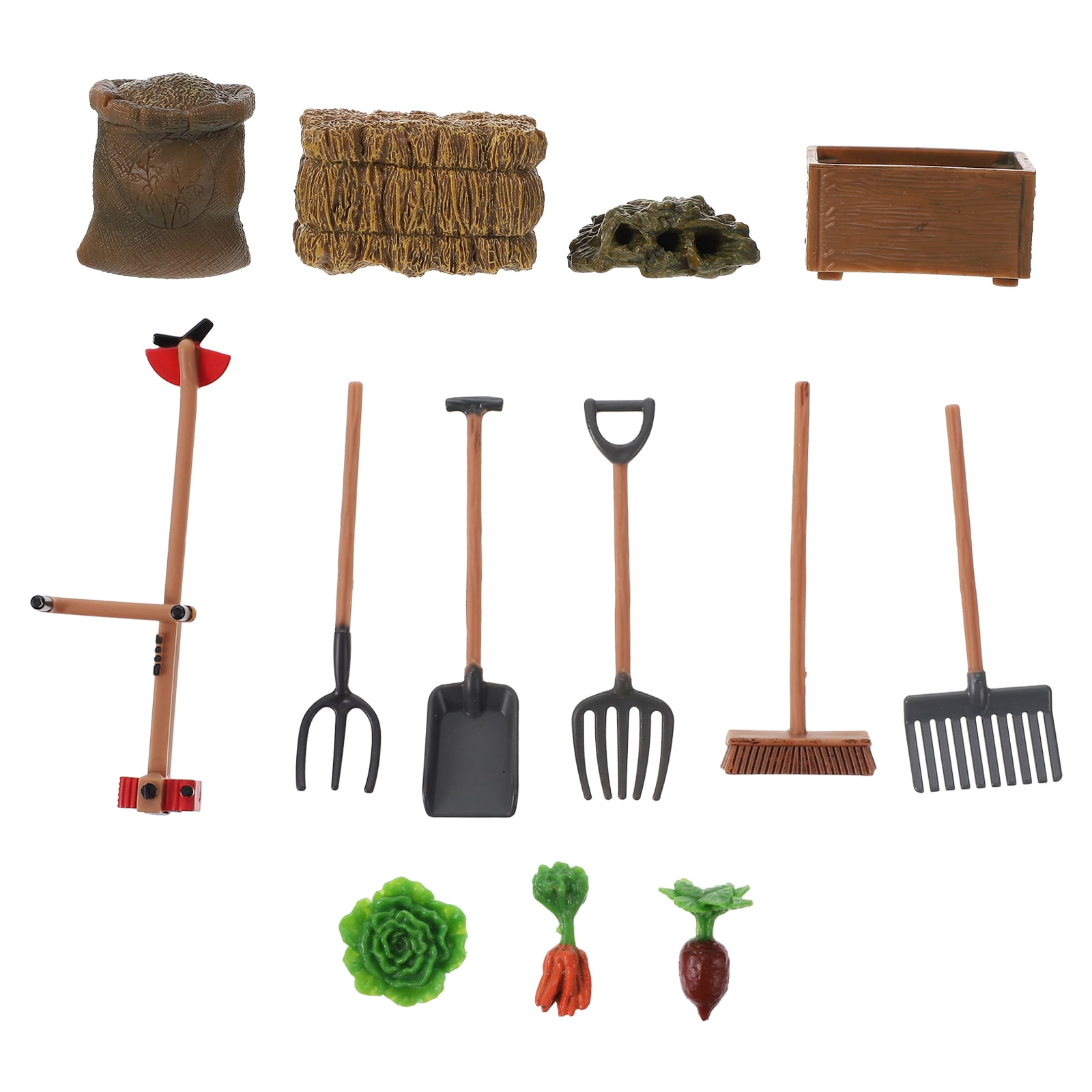 13Pcs Lifelike Farm Tool Model Ornament Scene Layout Model Sand Table ...