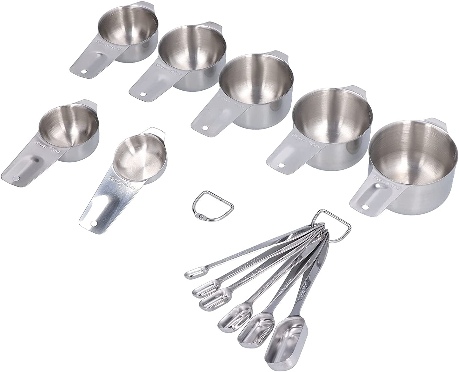 13Pcs Measuring Spoons Set Stainless Steel,Measuring Cups with Scales ...