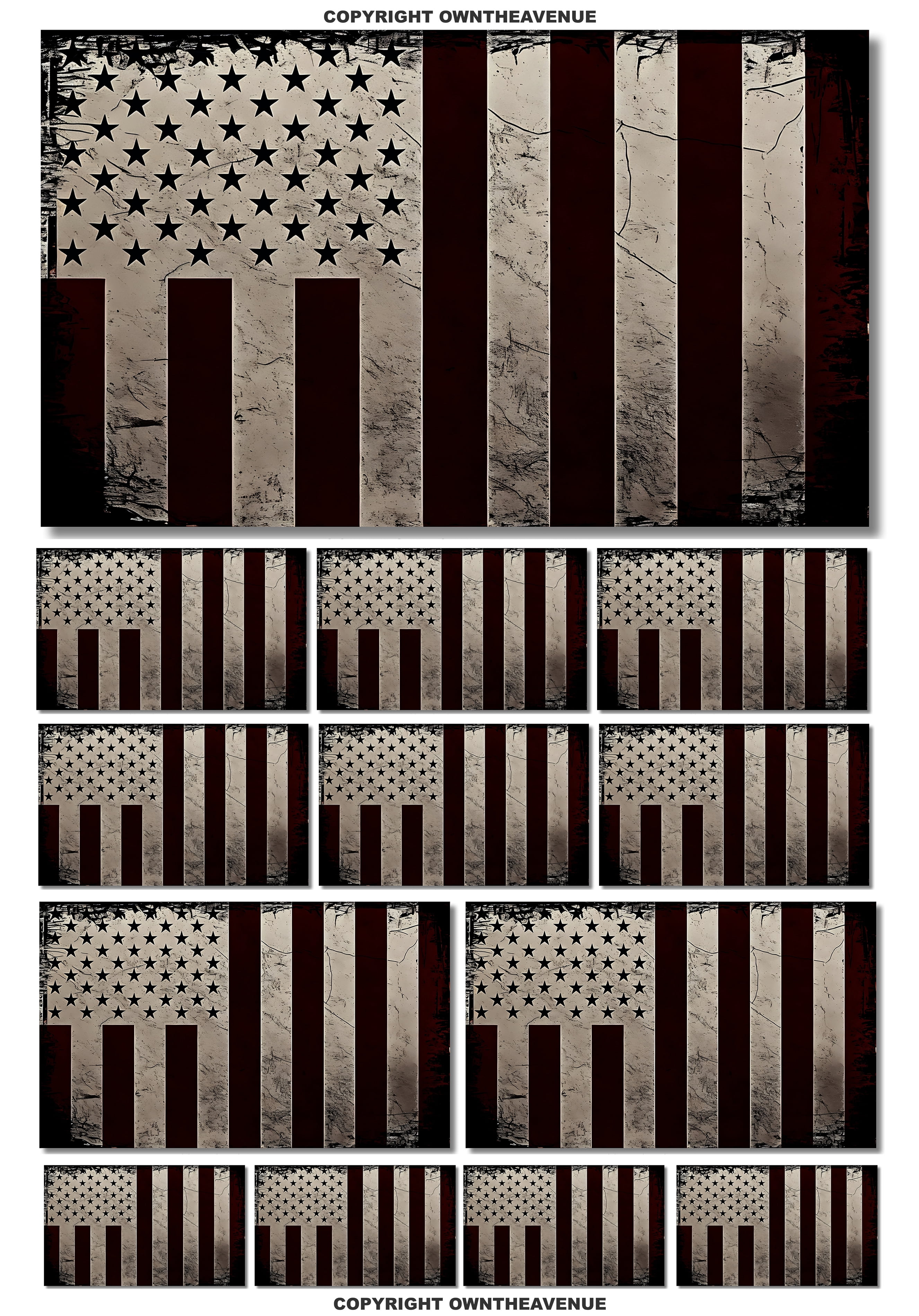 13Pcs Pack Subdued Distressed Civil Peace Flag Assorted Vinyl Sticker ...