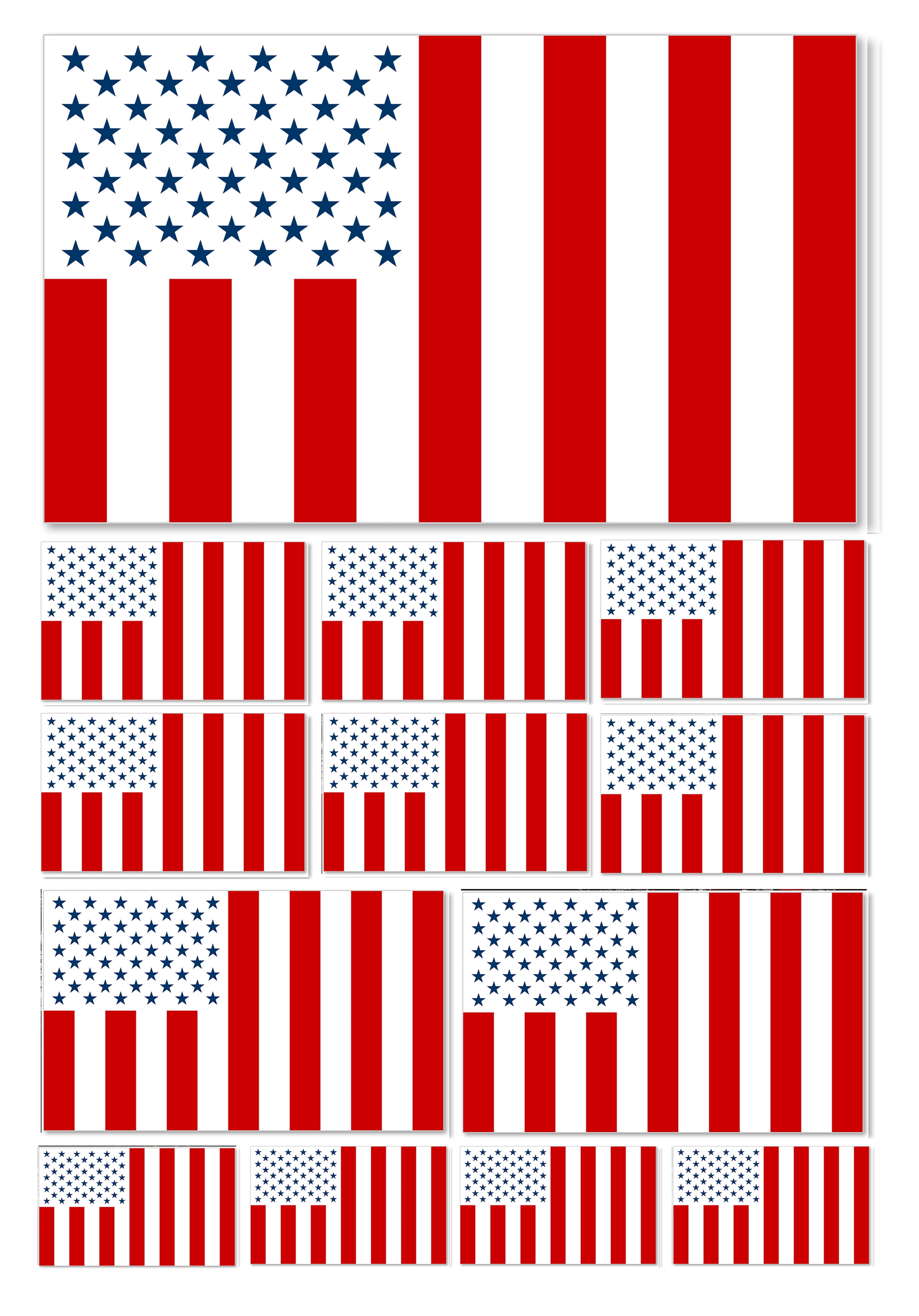 13Pcs Pack USA Civil Peace Flag Assortment Assorted Vinyl Sticker ...
