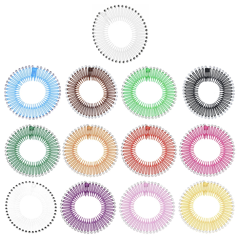 13Pcs Plastic Stretch Hair Combs Simple Hair Combs Creative Hair ...