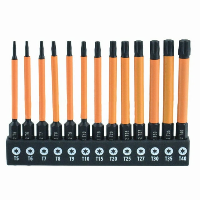 13Pcs Screwdriver Bit Star Bits 75mm Magnetic 1/4Inch Hex Shank T5-T40 ...