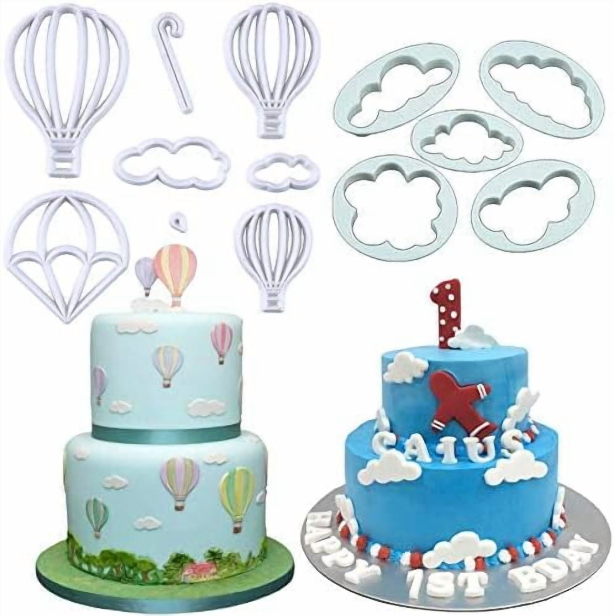 13Pcs/Set Hot Air Balloon & Cloud Fondant Cutter Set, Hot Air Balloon ...