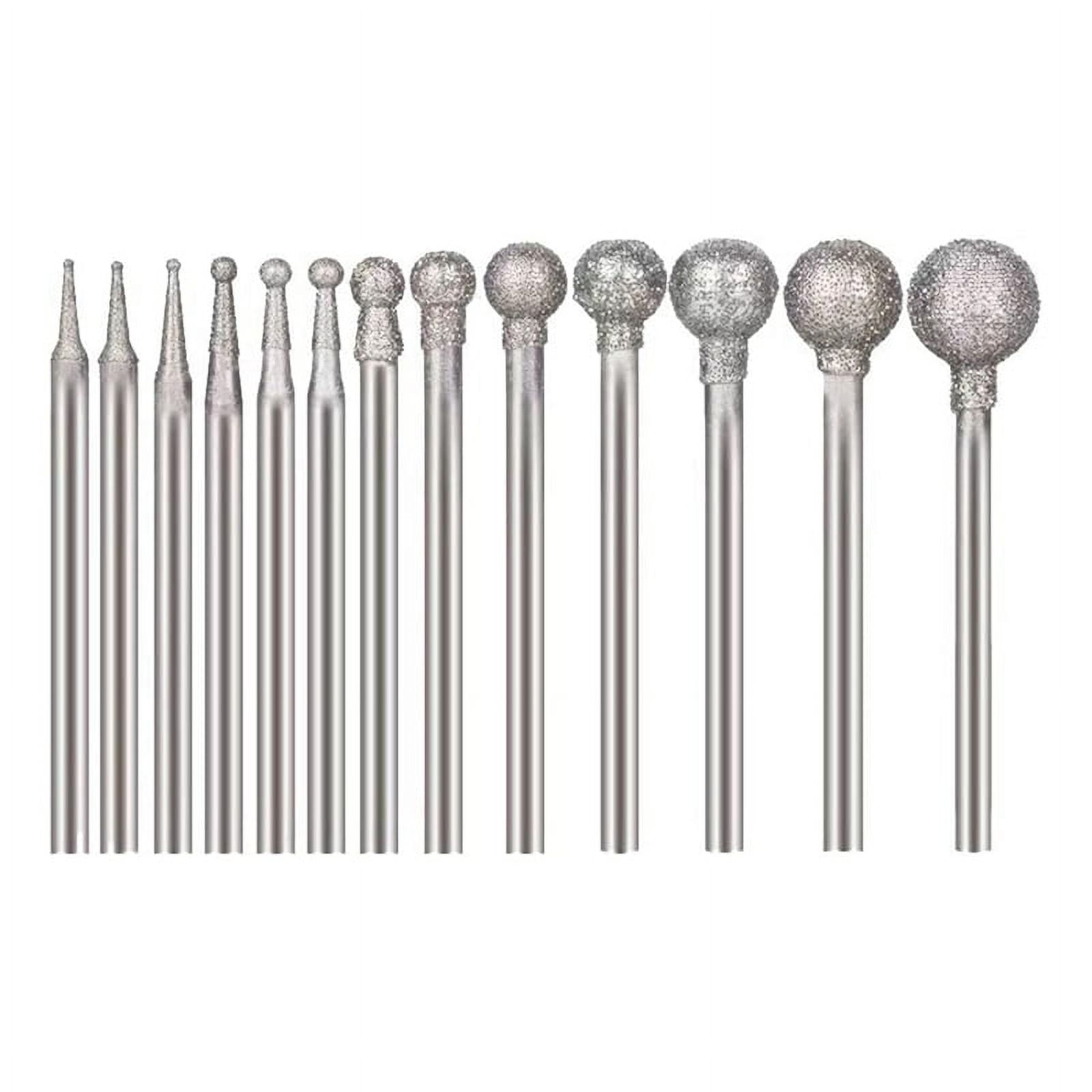 13Pcs Shape Diamond Burr with 3/32 inch Mandrel for Rotary Tools ...