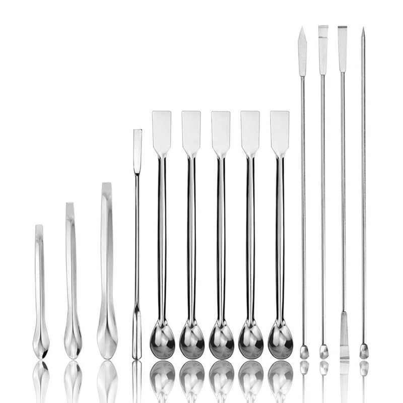 13Pcs Stainless Steel Lab Spatula Micro-Type Scoop Reagent Laboratory ...