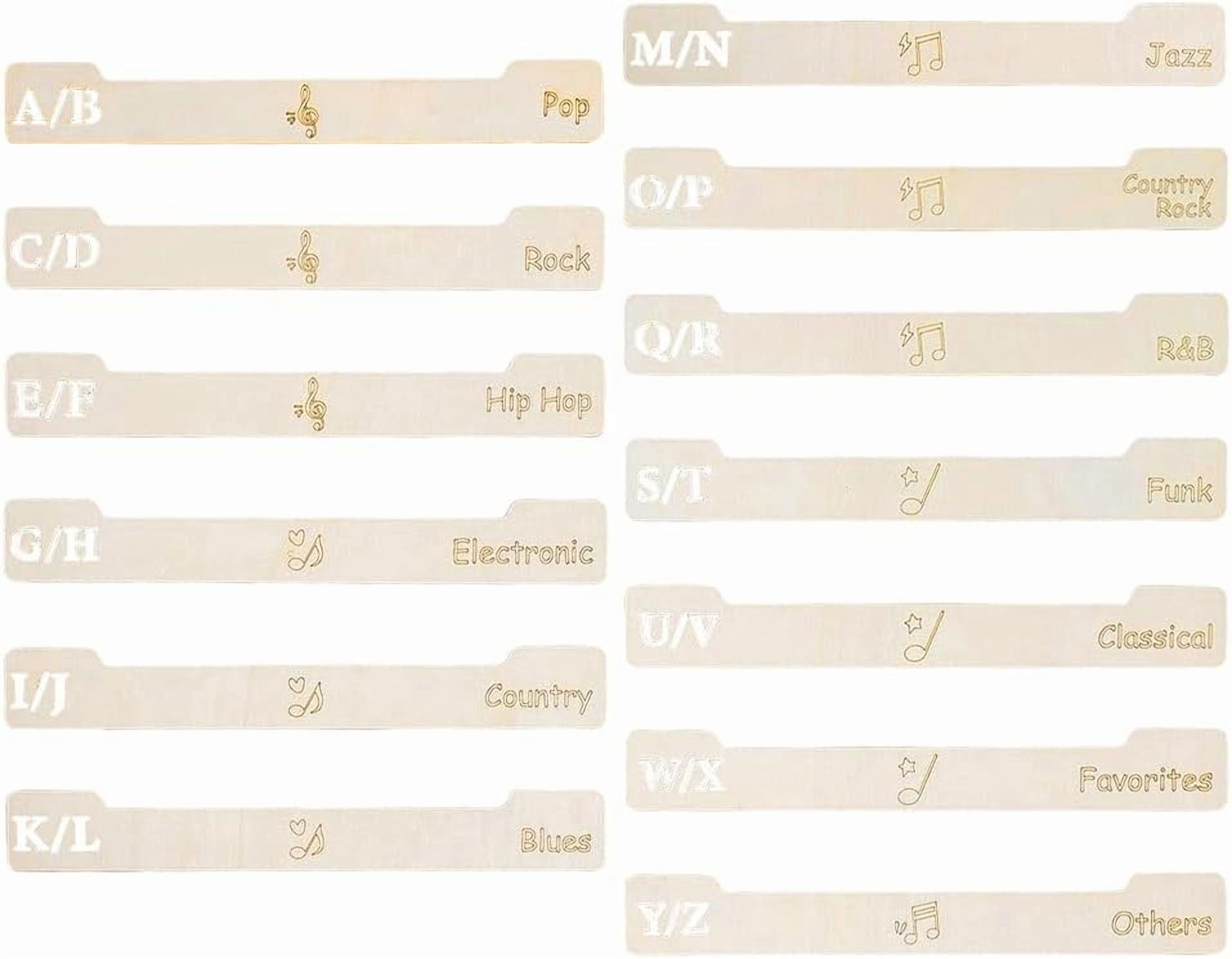 13Pcs Wood Vinyl Record Dividers DVD CD A-Z Alphabet Dividers ...
