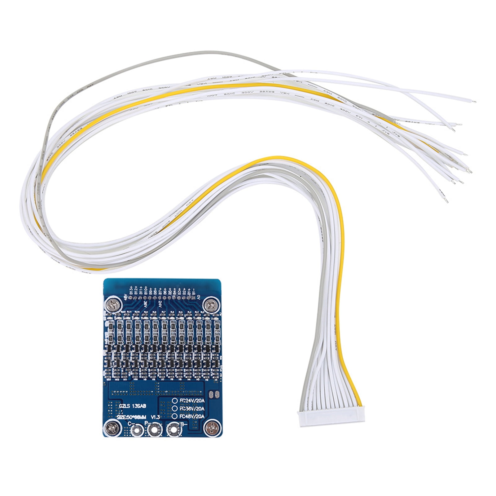 13S 48V 20A Li ion Cell 18650 Battery Protection BMS PCB Board With ...
