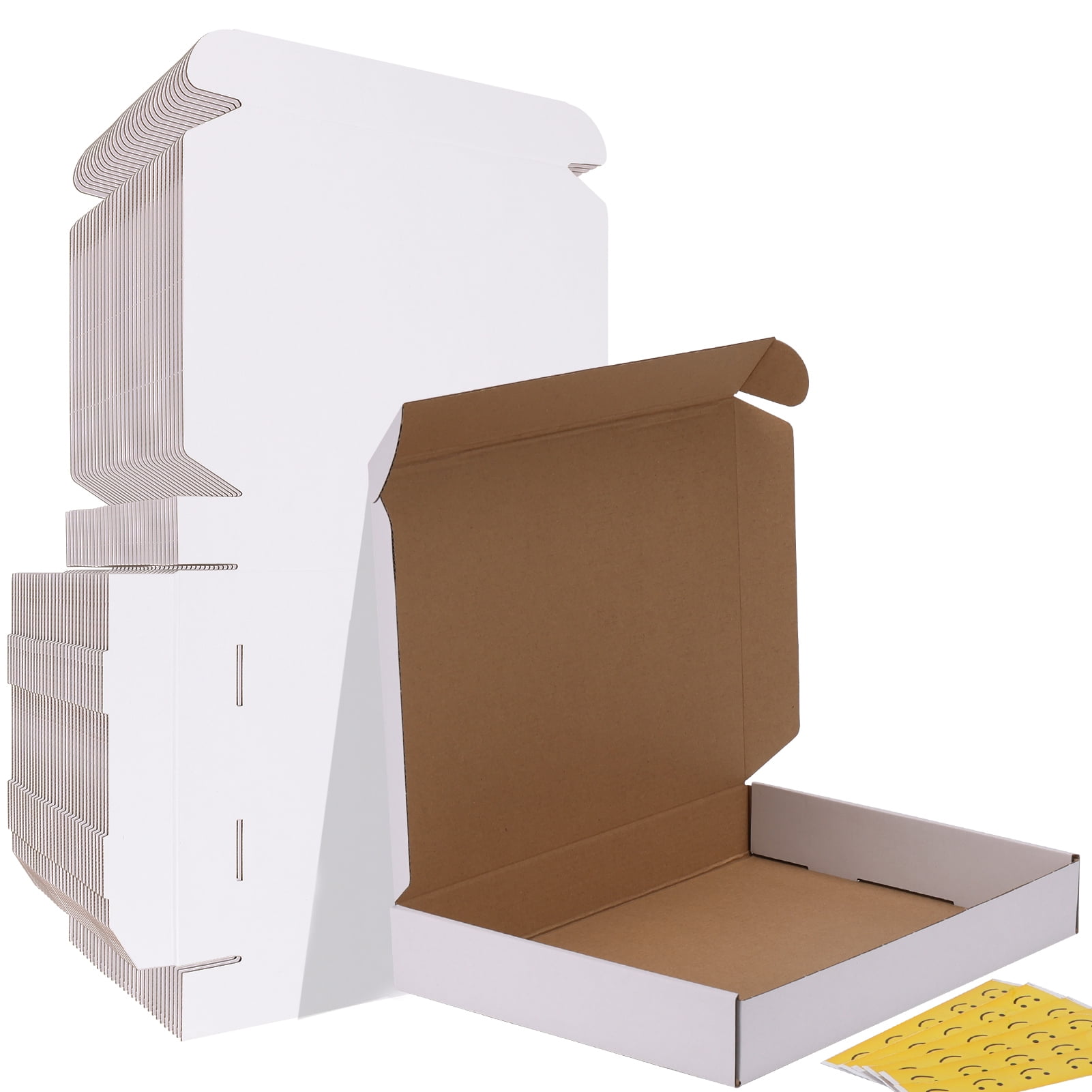 MEBRUDY 30 Pack 13x10x2 Shipping Boxes, White Corrugated Cardboard Boxe ...