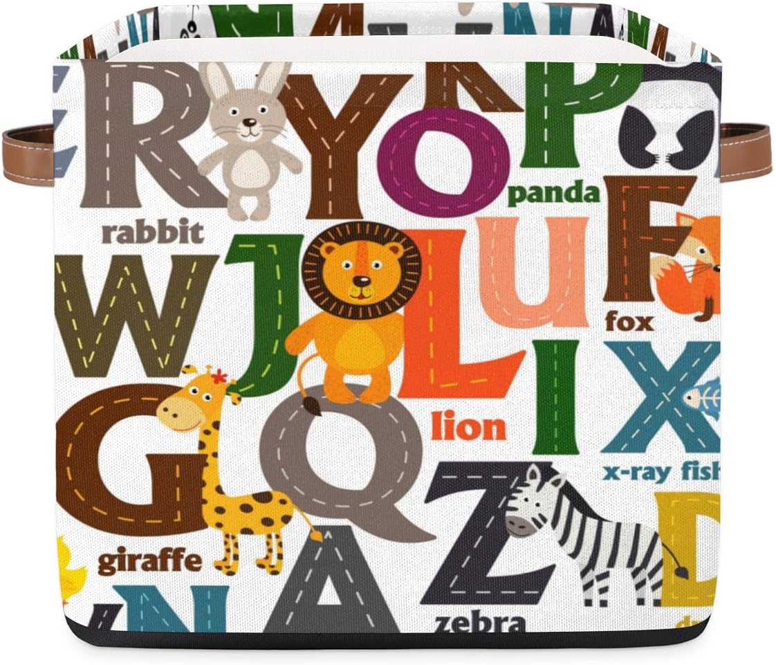 13X13X13 Storage Cube Bins Animal Alphabet Letters Storage Cubes 13 ...