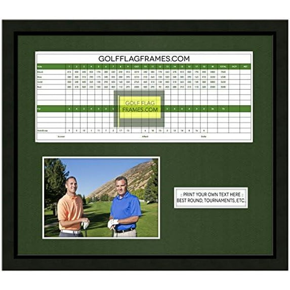 13X15 Black Golf Scorecard Picture Frame with Optional Engraved Plate ...