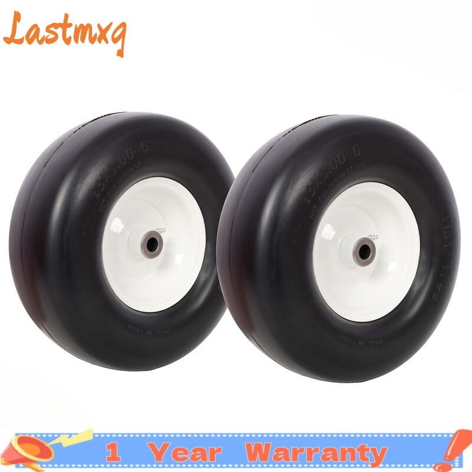 13X5.00-6 Flat-Free Lawn Mower Tire & Wheel Set of 2 Zero-Turn Mower ...