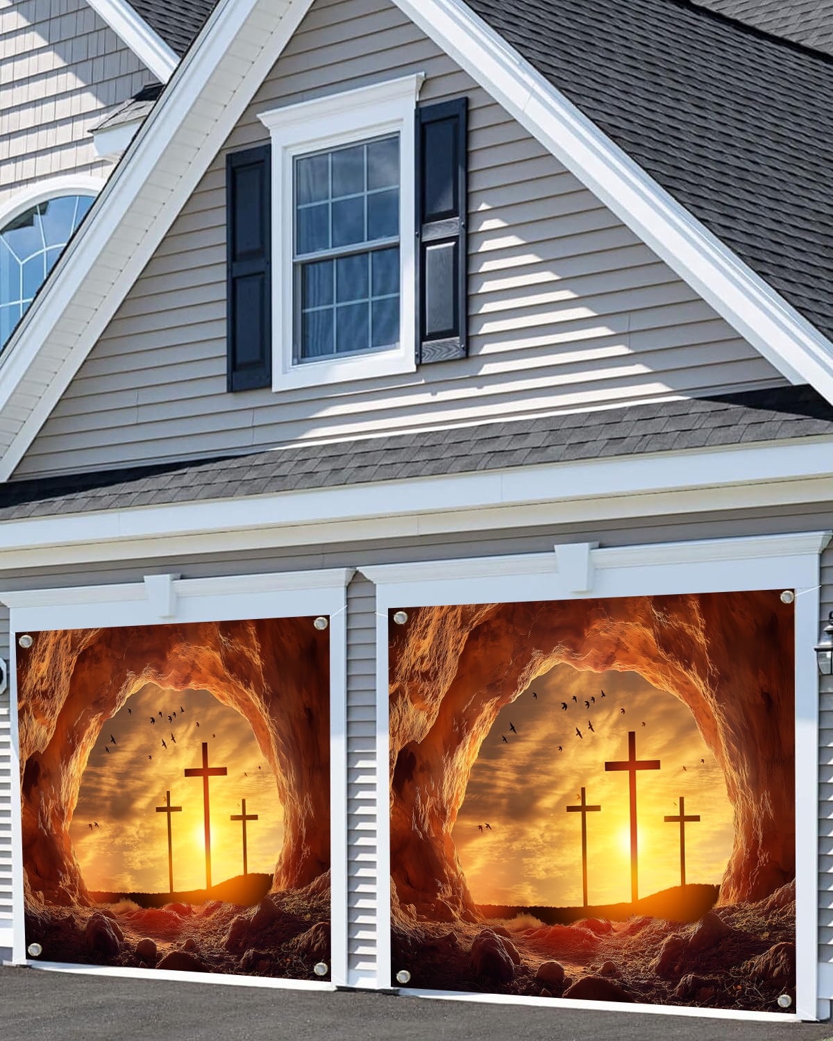 13X6 ft Easter Tomb Backdrop Fabric Resurrection of Jesus Christ Cross ...