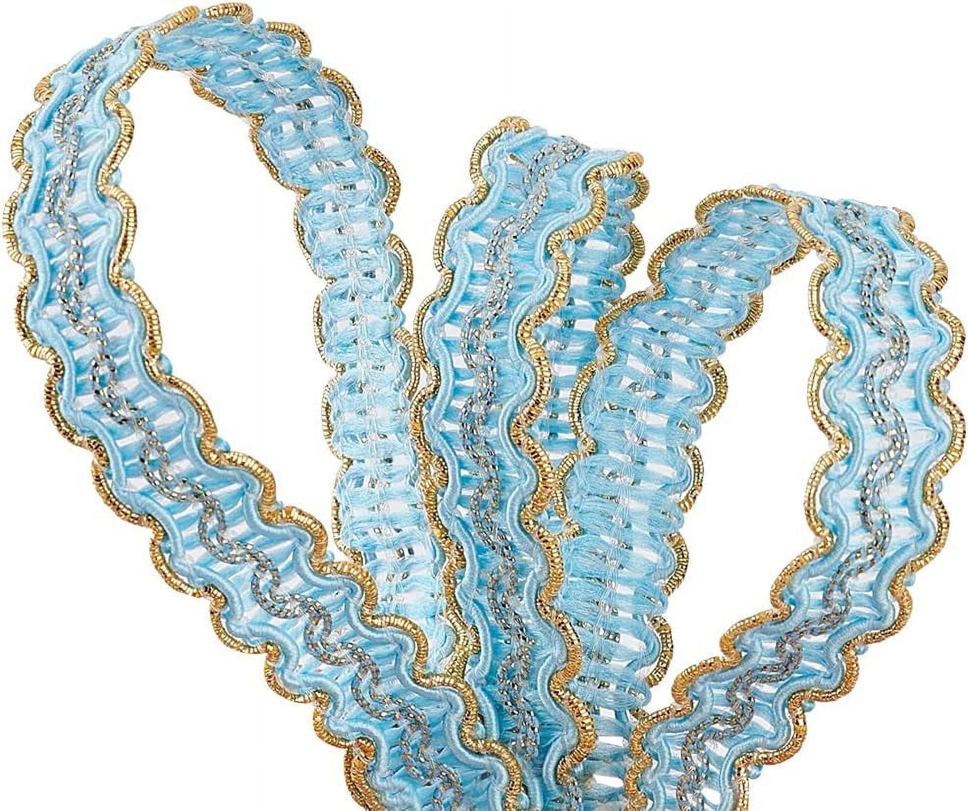 13Yards Gimp Braid Trim Gold Edge Woven Braid Trim 1 2 inch Blue ...