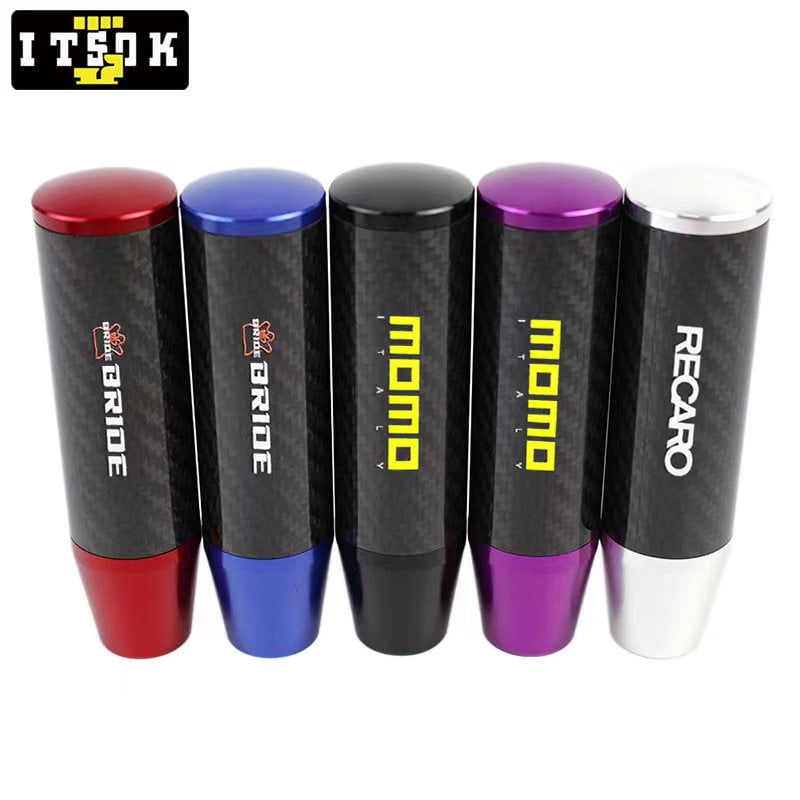 13cm Real Carbon Fiber Gear Shift Knob Universal Racing JDM Shifter ...