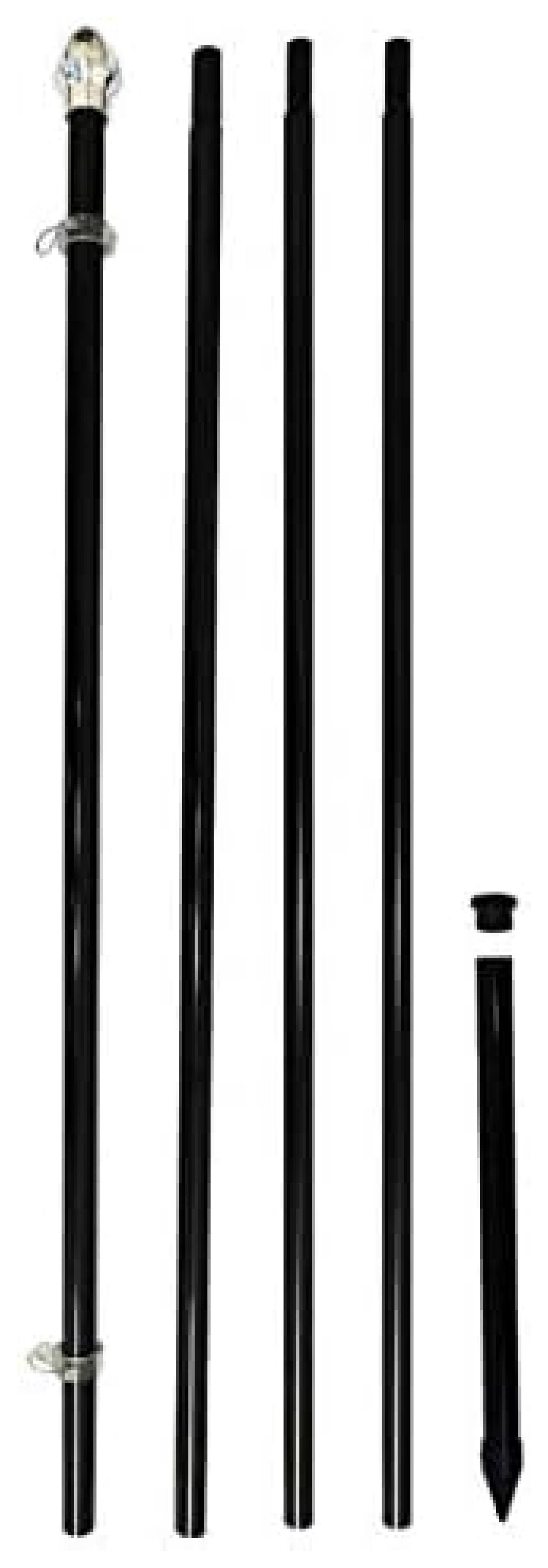 13ft Aluminum (Black) Outdoor Pole with Ground Spike - Walmart.com