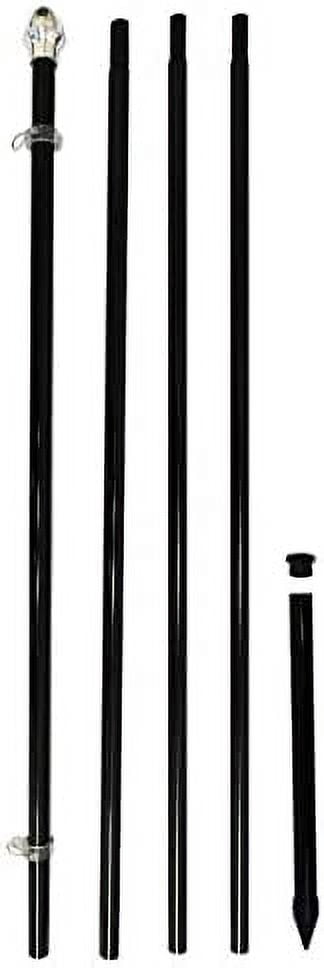 13ft Aluminum (Black) Outdoor Pole with Ground Spike - Walmart.com