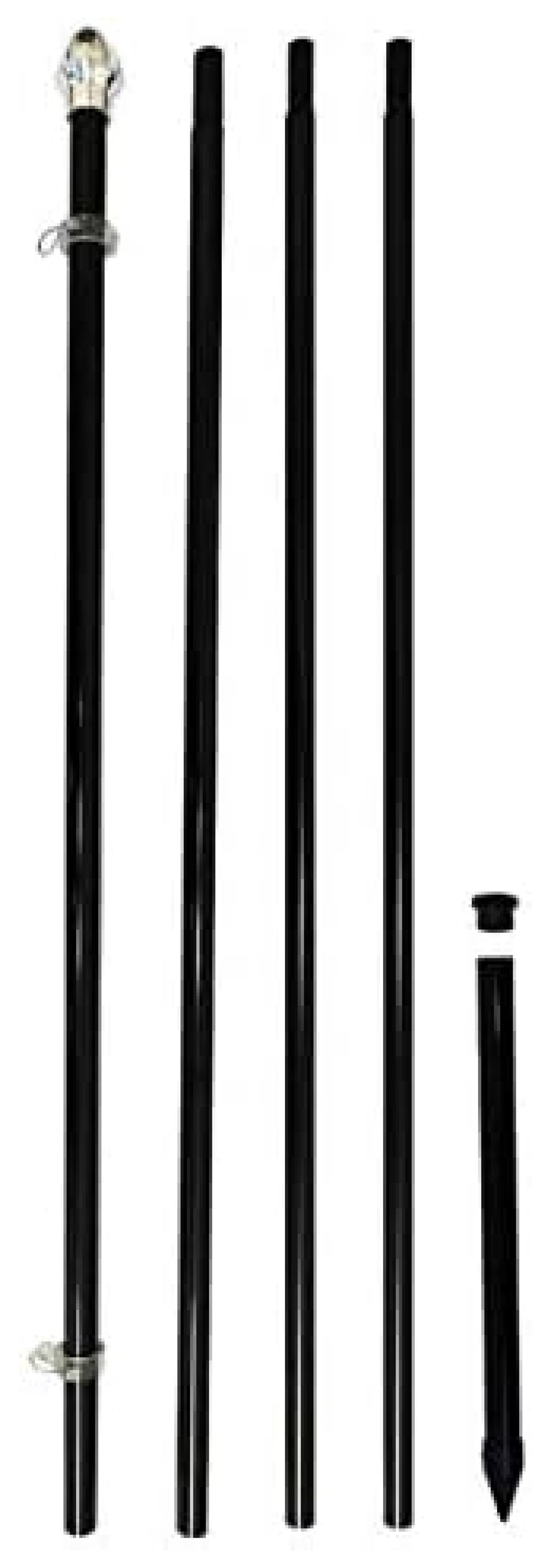 13ft Aluminum (Black) Outdoor Pole with Ground Spike - Walmart.com