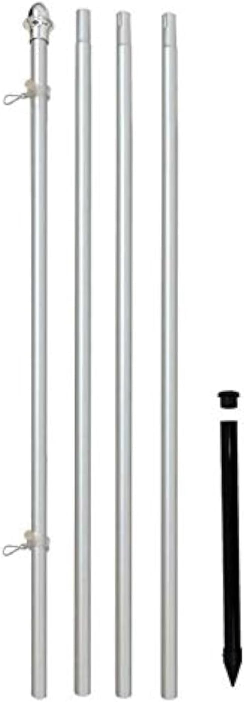 13ft Aluminum (Silver) Outdoor Pole with Ground Spike - Walmart.com