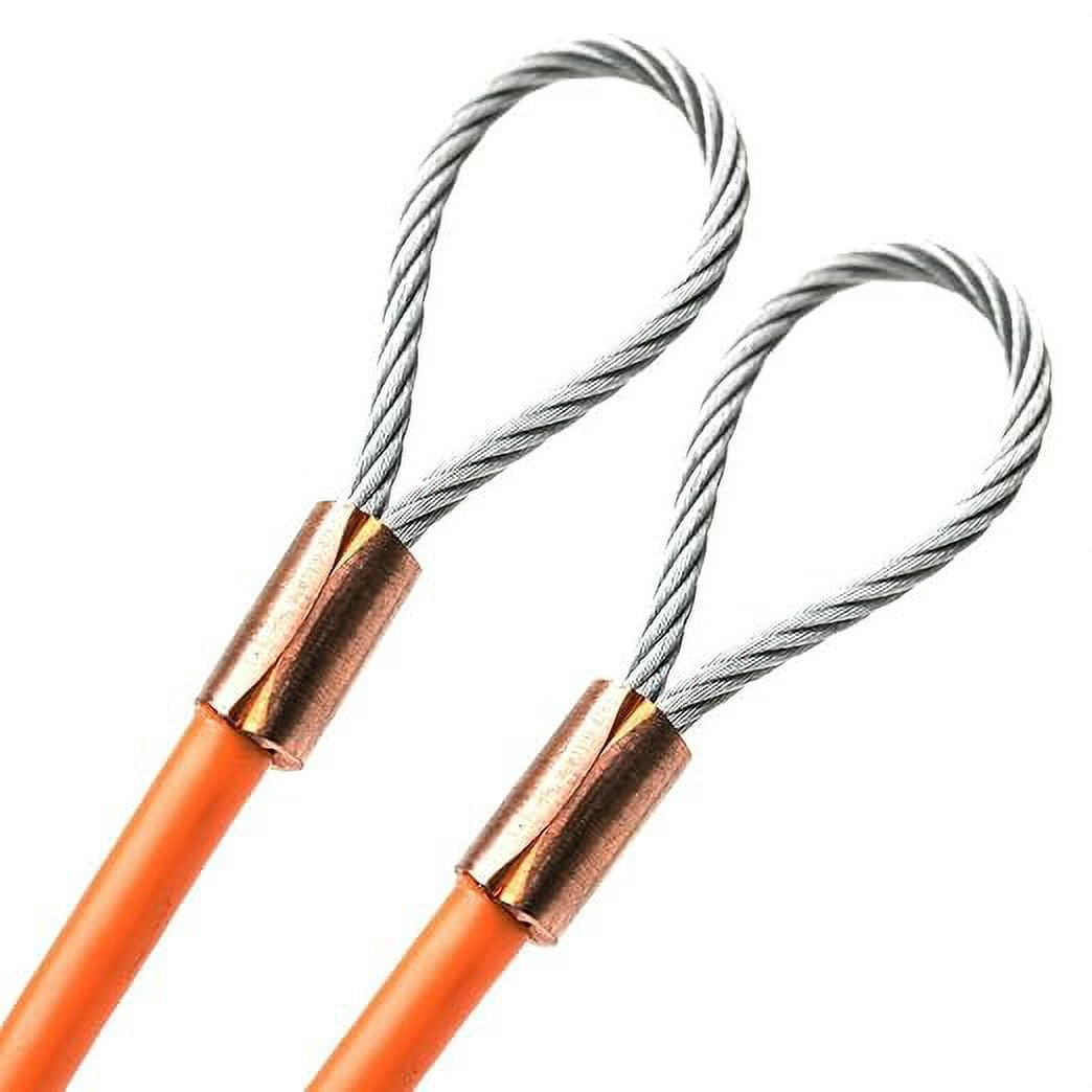 13ft Cut To Size 3/16 Galvanized Steel Cable ORANGE Vinyl Coated To 1/4 ...