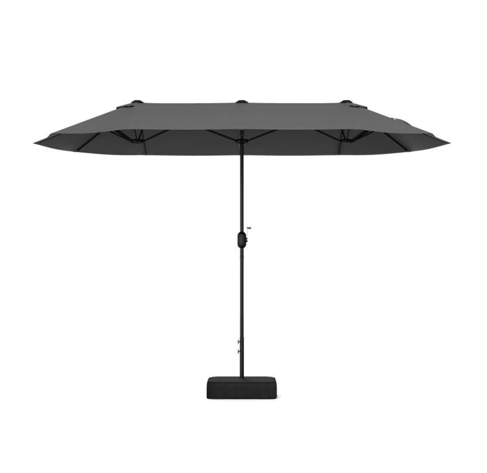 13ft Double Sided Patio Umbrella, Outdoor Table Sun Shade with Crank ...