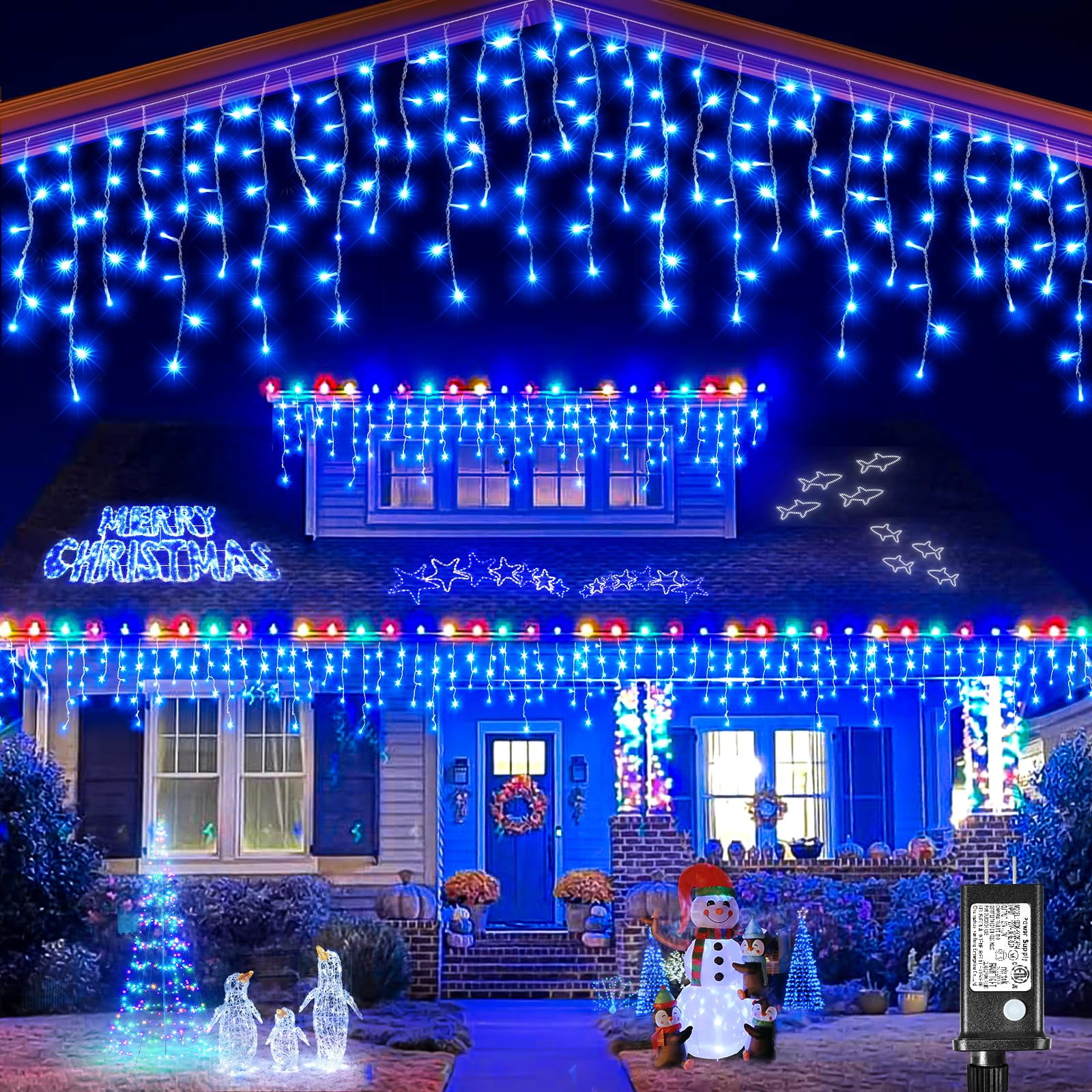 13ft Icicle Lights for Outside, 96 LED Waterproof Christmas Lights ...