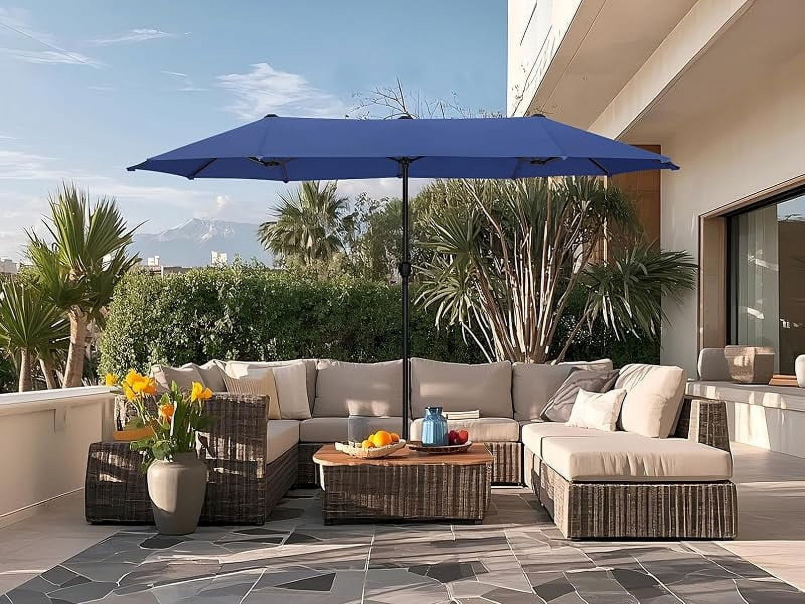 13ft Large Patio Umbrella Outdoor Double-sided Rectangle Market Triple ...