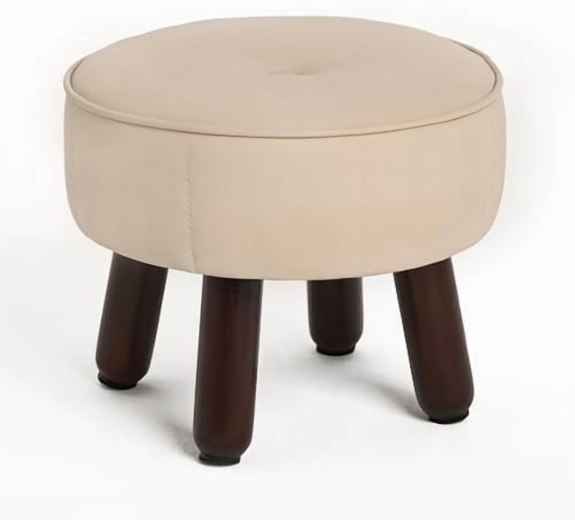 13in Small Foot Stool Ottoman, Round Faux Leather Foot Rest for Couch ...