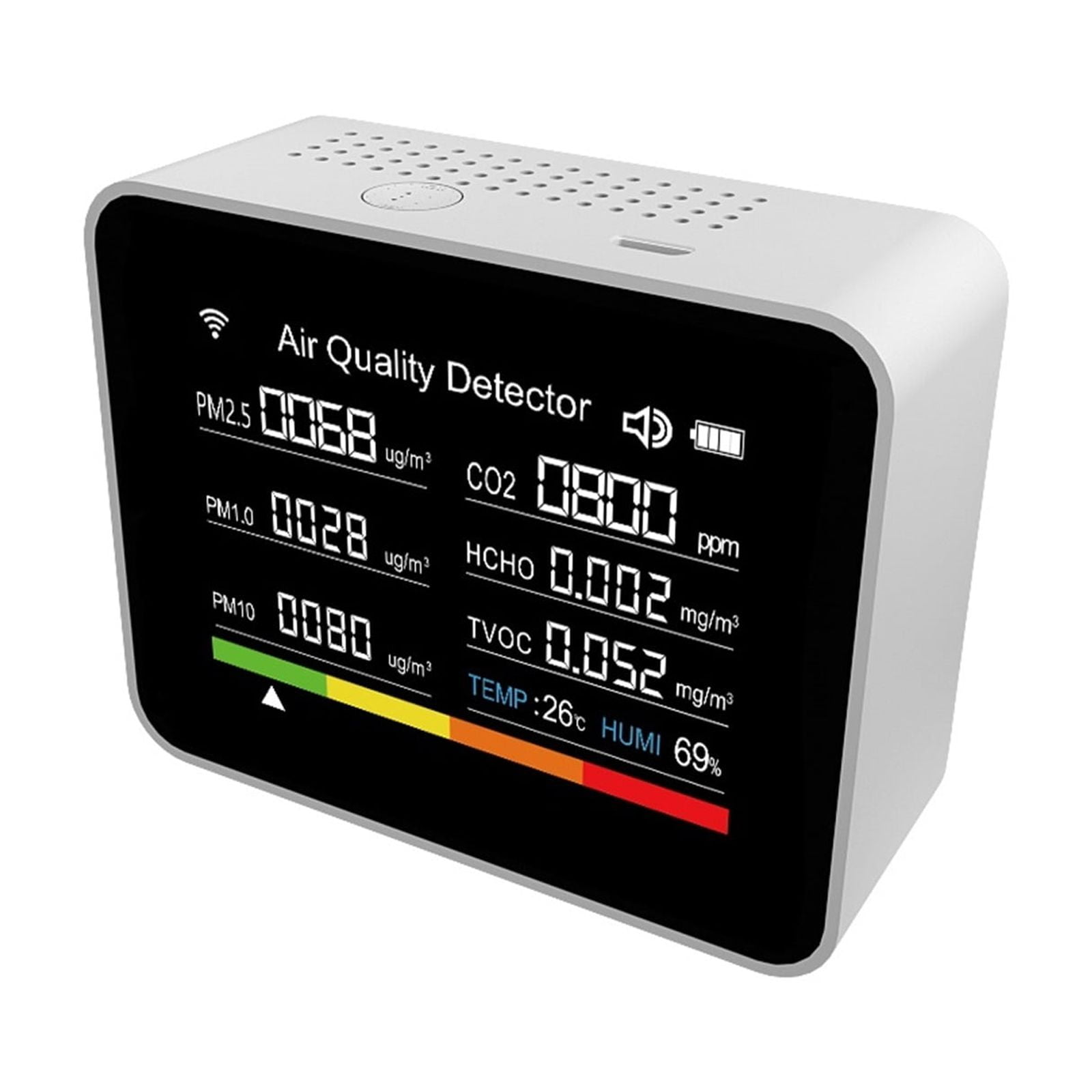 13in1 Air Quality Tester CO2/TVOC/HCHO/PM2.5/PM1.0/PM10/Temperature ...