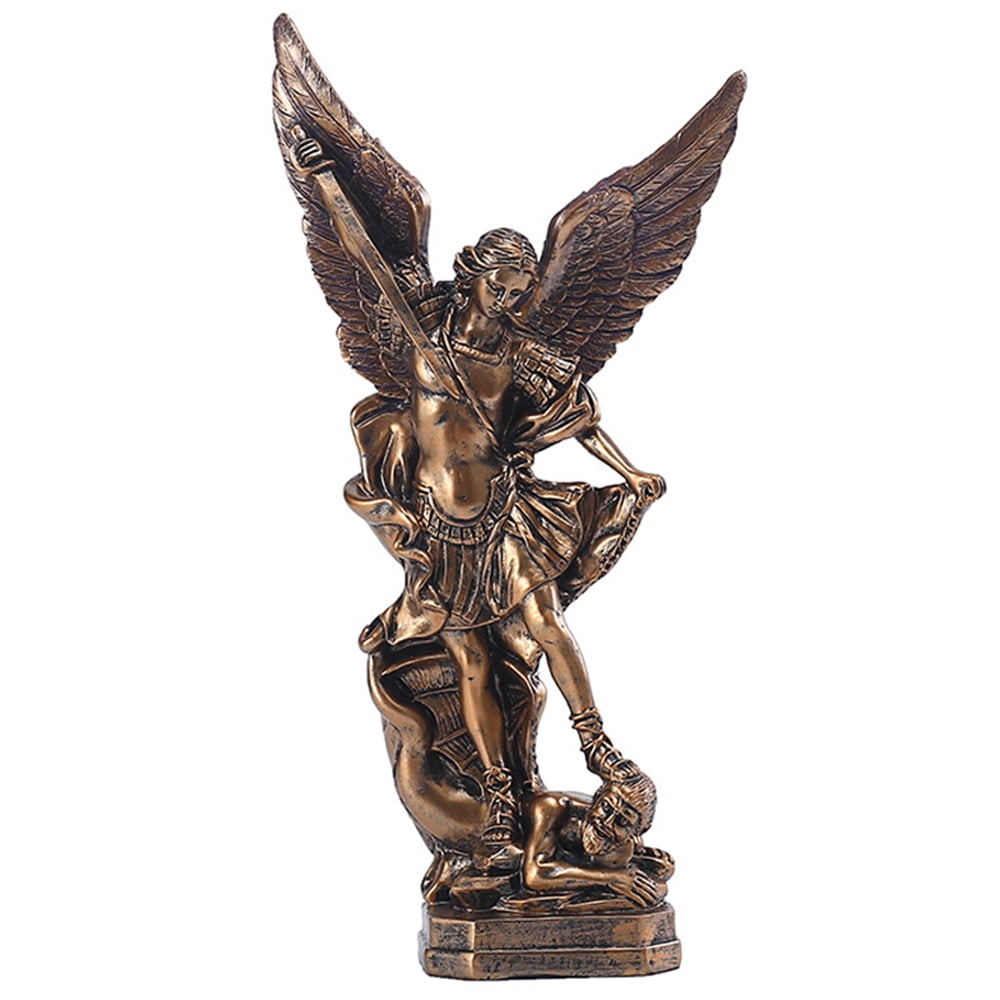 13inch Archangel St. Michael Statue,Michael Archangel of Heaven Defeating Lucifer in Premium ...