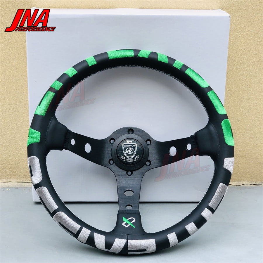 13inch Green Embroidery VERTEX 1996 Sports Car Steering Wheel - Walmart.com