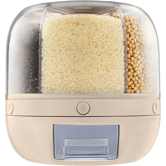 13lbs Food Dispenser and Grain Storage Container, 360°Rotating Grain ...