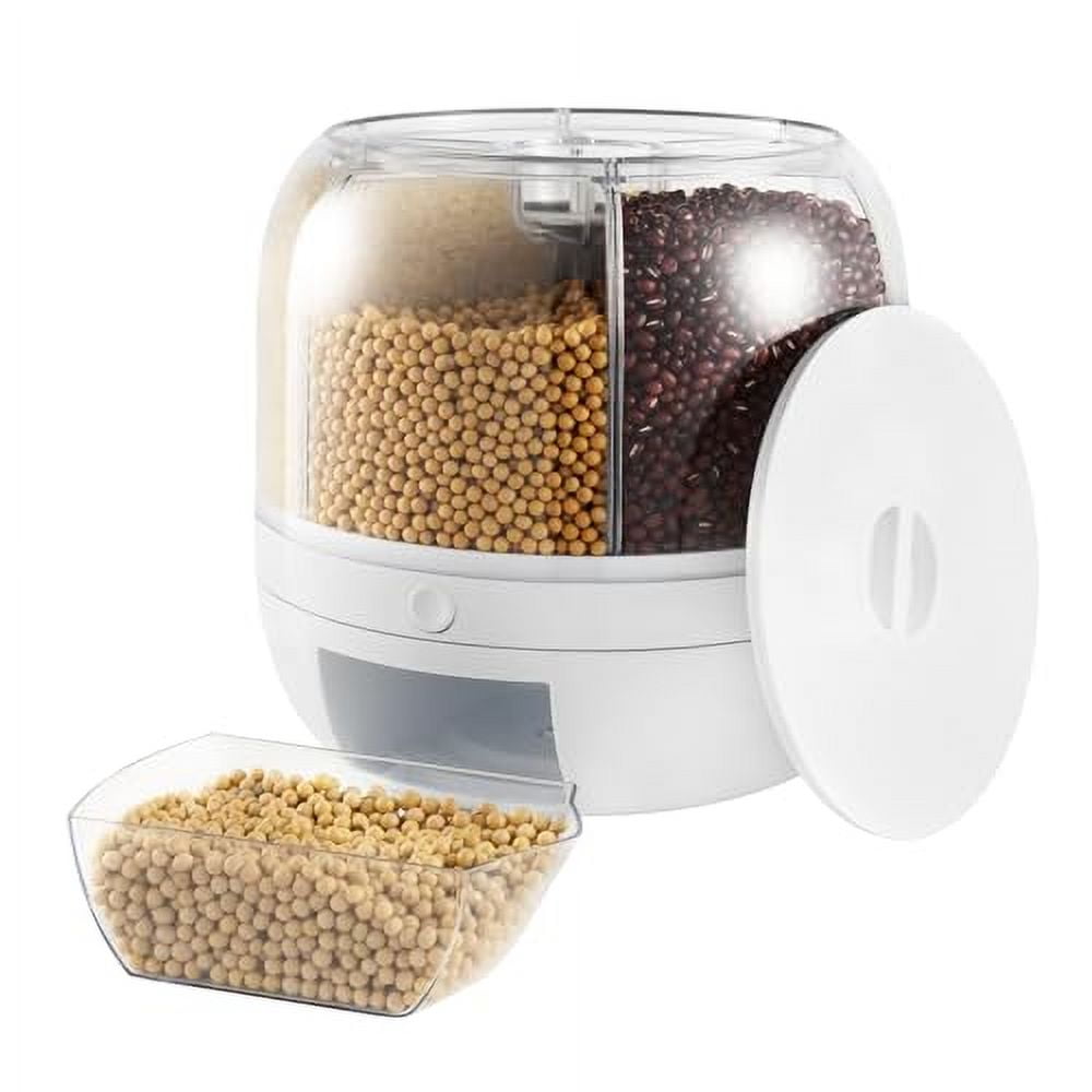 13lbs Grains Dispenser Rice and Grain Storage Container 360°Rotating ...