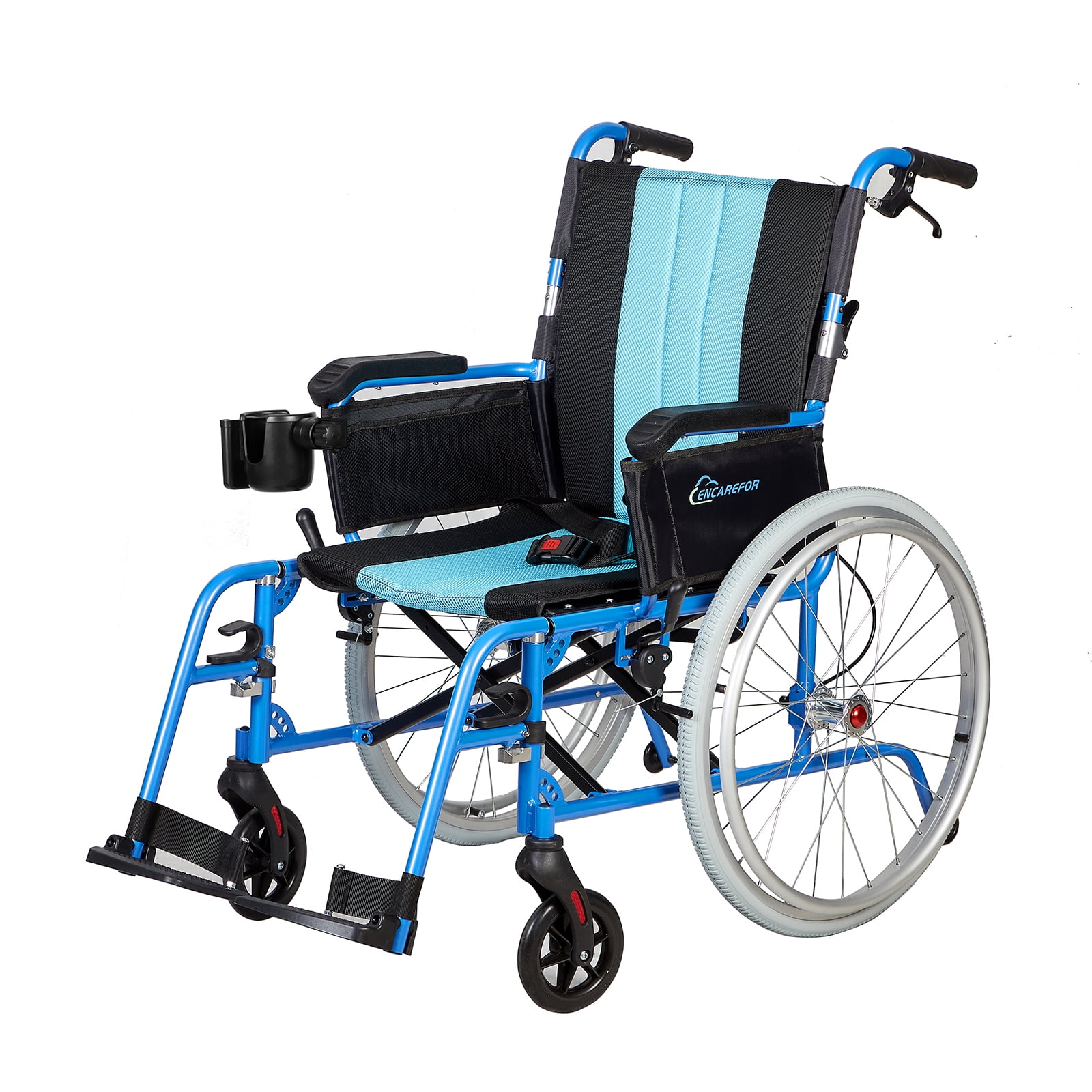 13lbs Ultra Lightweight Wheelchair with Ergonomic Backrest, 20" Wide ...