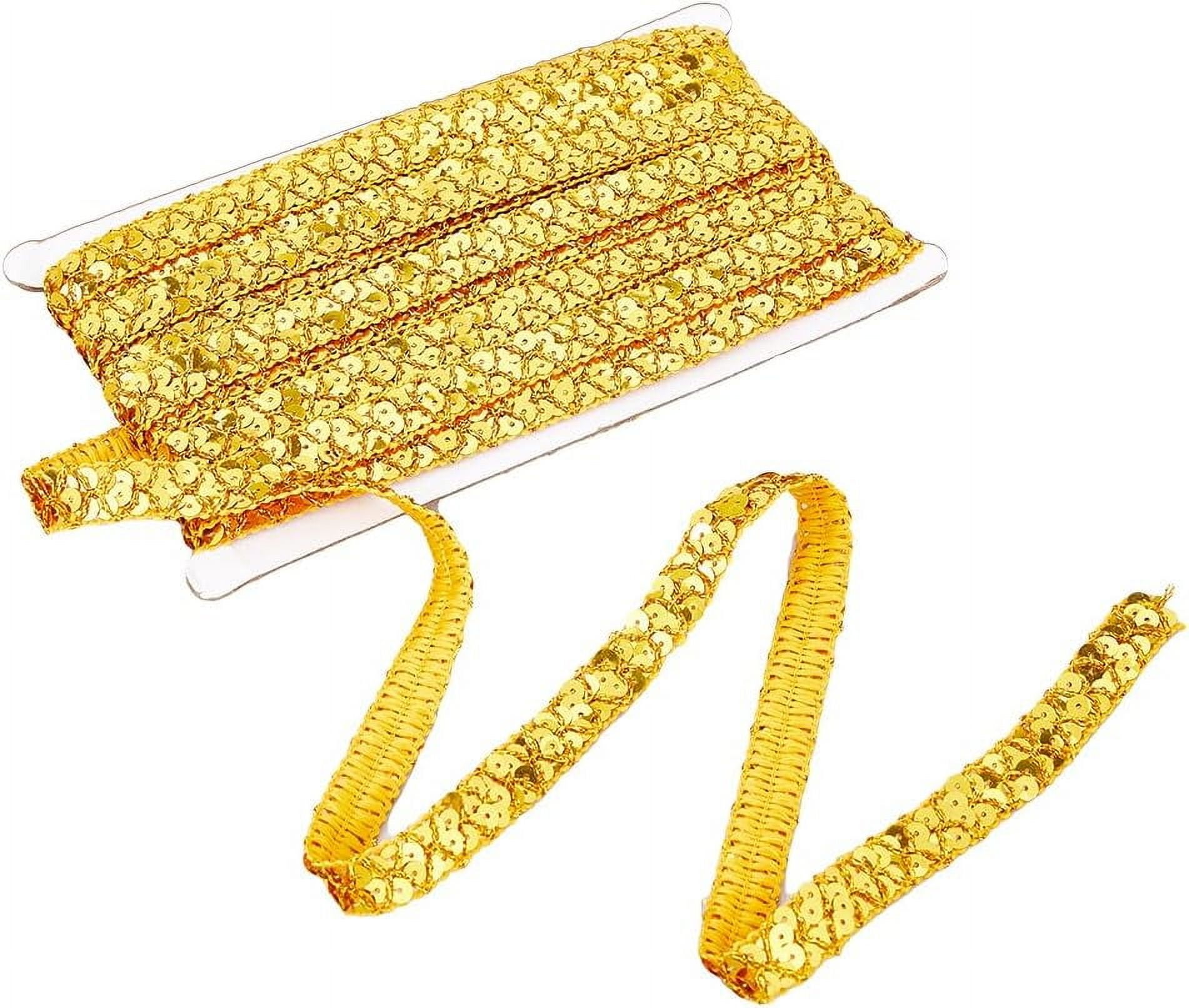 13m(14.21 Yards) Dark Orange Sparkle Metallic Polyester Ribbon Flat ...