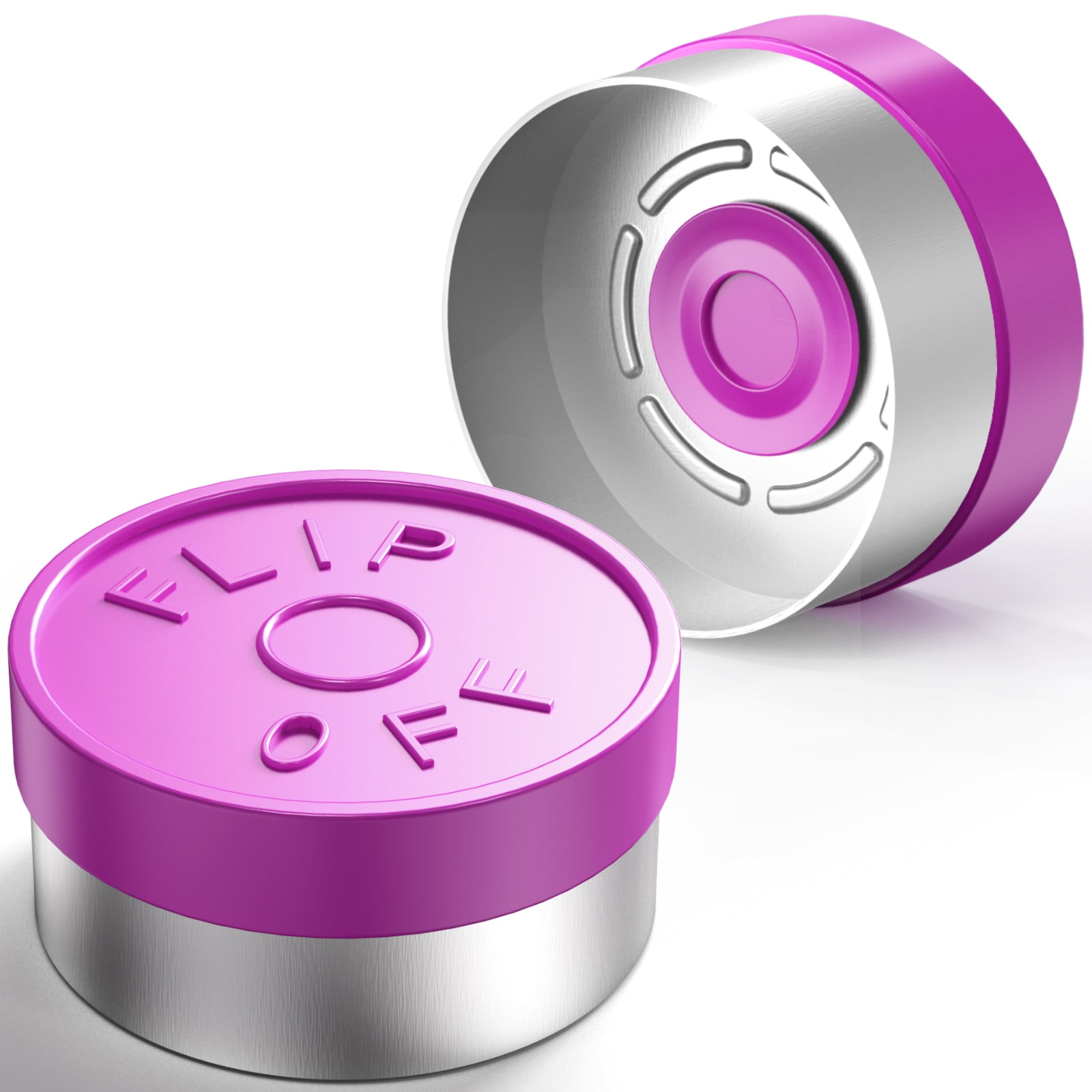 13mm Aluminum-Plastic Flip Top Caps for Glass Vial Purple 100PCS ...