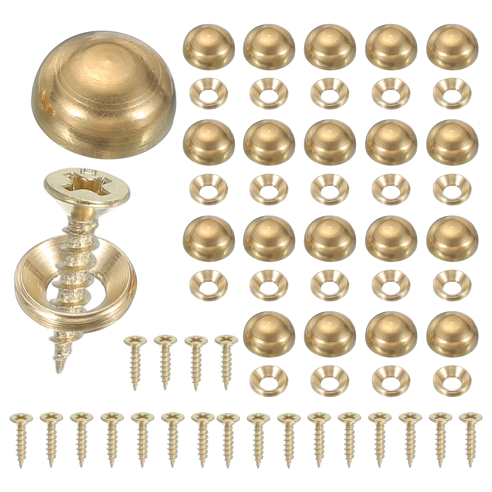 Uxcell Brass Decorative Screws with Caps for Furniture Fixing and Wall ...