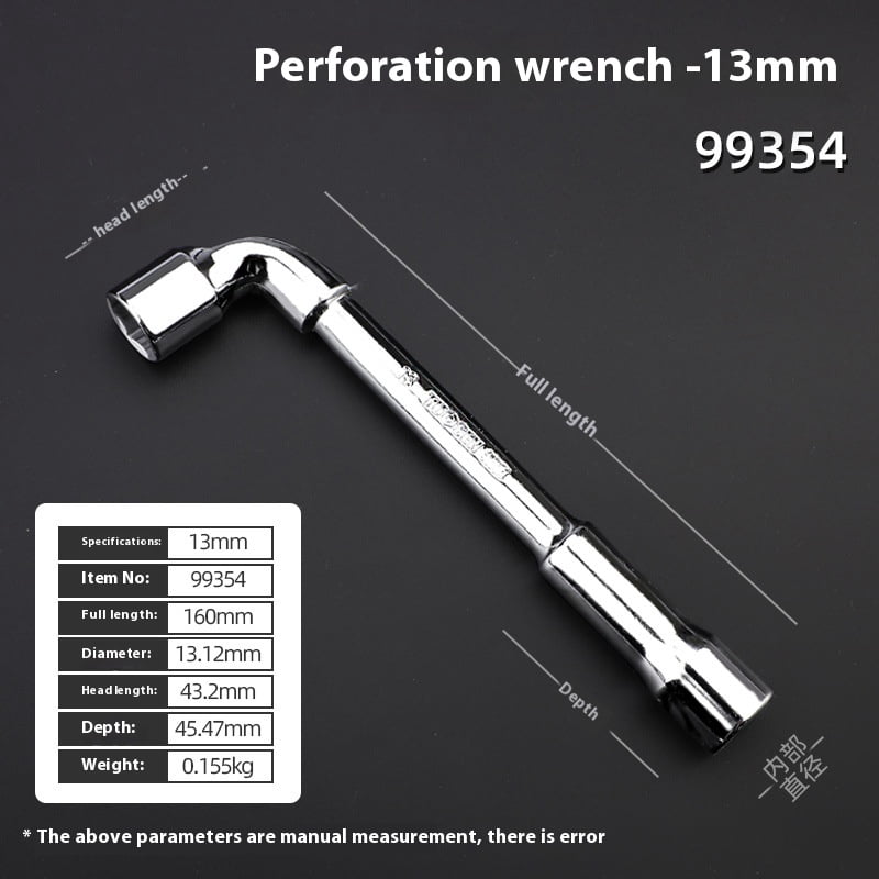13mm L-Shaped Hole Punch Wrench - 7-Shape Milling Manual Pipe Wrench ...