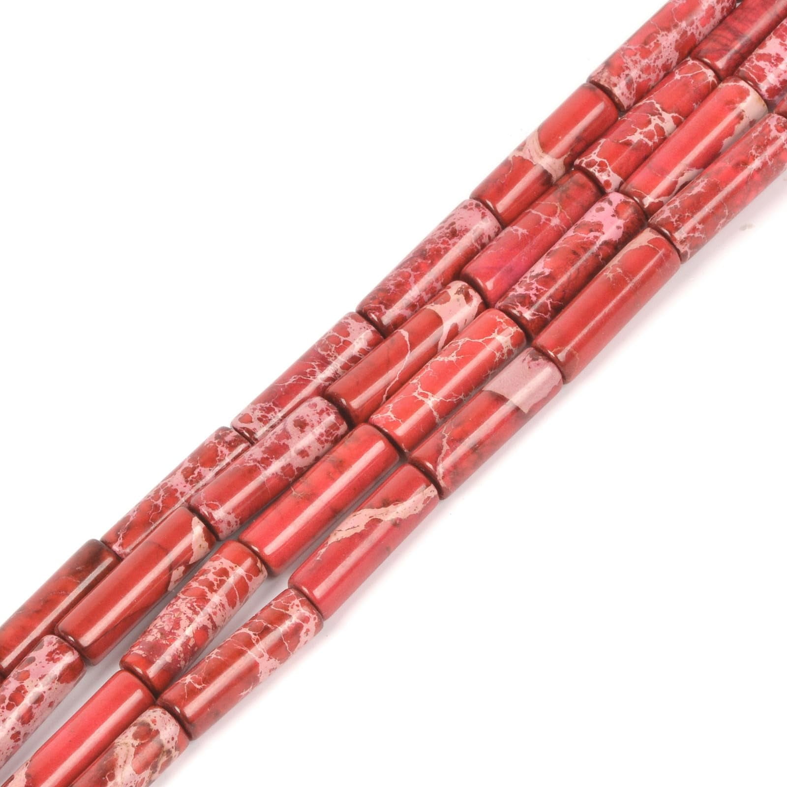 13mm Rose Sea Sediment Jasper Column Tube Cylinder Loose Beads 15 inch ...