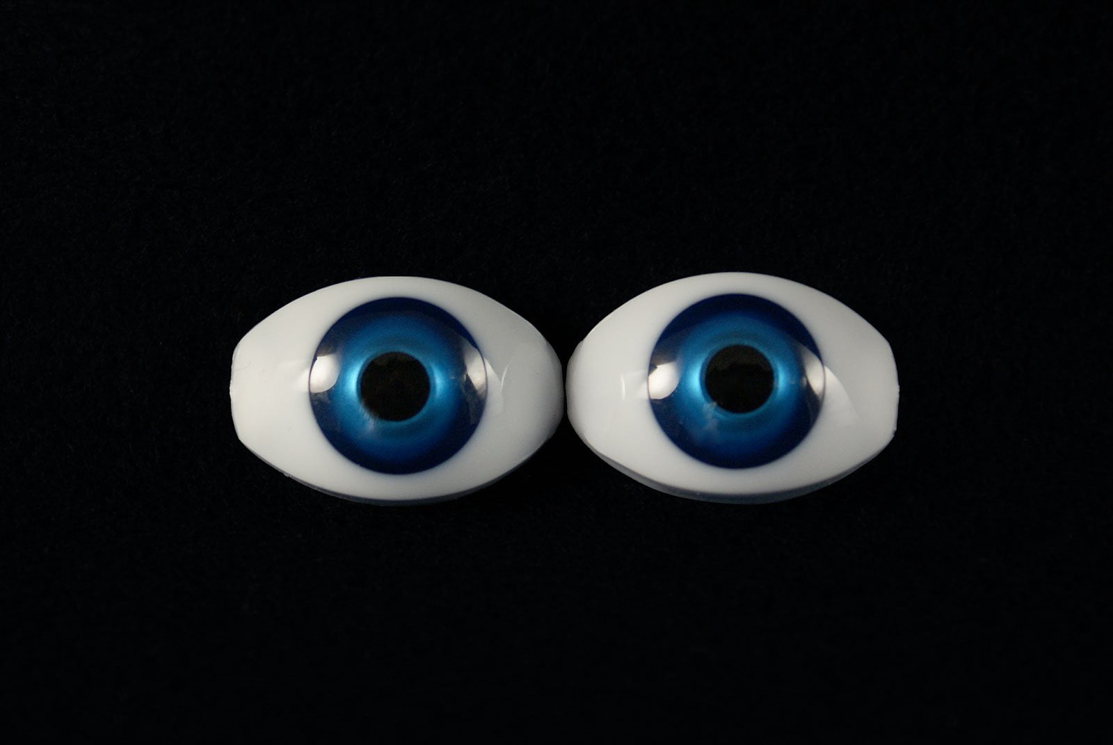13mm Silver Blue/green 2pcs Glastic Realistic Doll Eyes Oval Made in ...