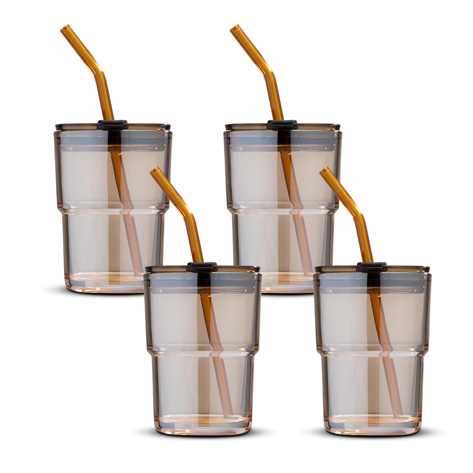 13oz/400ml Tumbler Water Glass, Cups with Straw and Lid Sealed Carry on ...