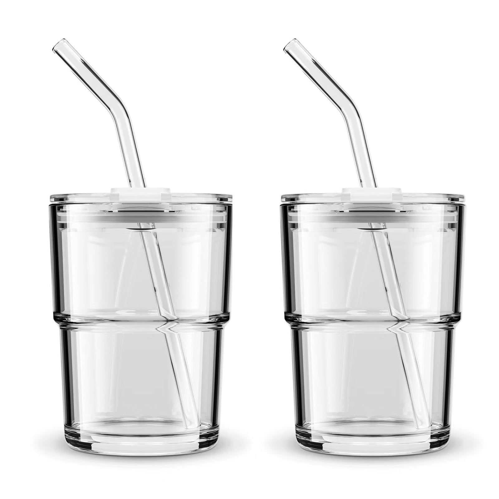 13oz/400ml Tumbler Water Glass, Cups with Straw and Lid Sealed Carry on ...